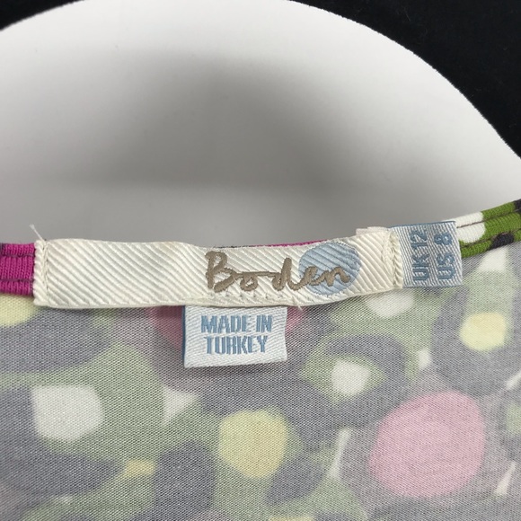 Boden | Tops | Boden Wrap Top 2 Pink Green Polka Dot Circle | Poshmark